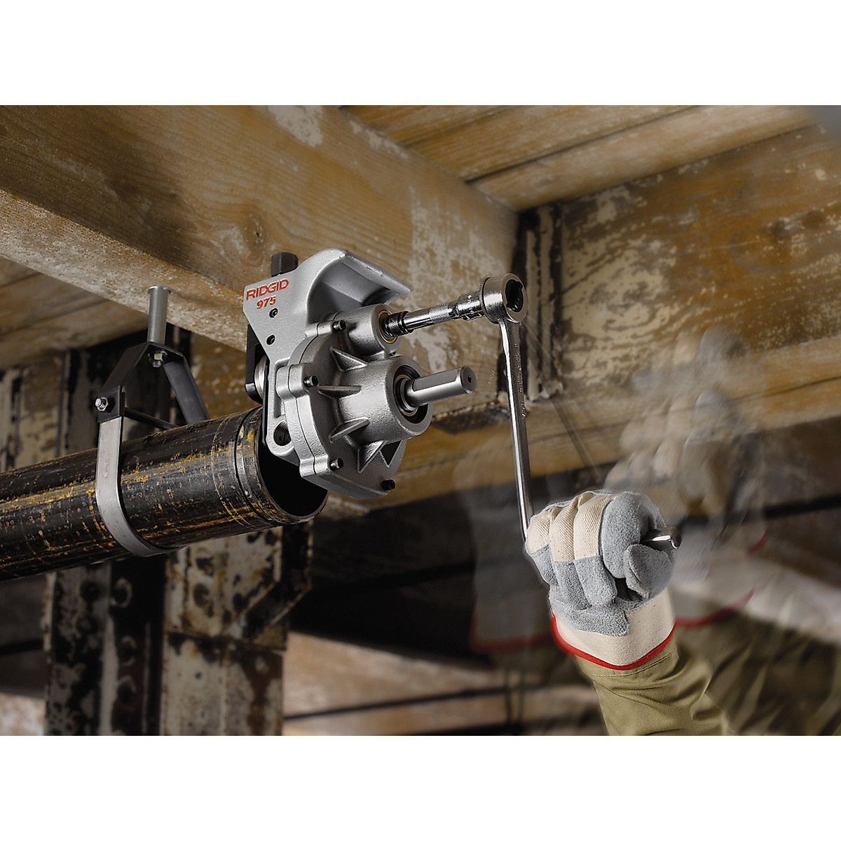 RIDGID 25638 975 Combo Roll Groover, Grooving Machine Mounts to RIDGID 300 Power Drive for Schedules 10, 40, and 80 Pipe, Chrome, Small