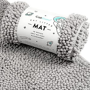 CatGuru Cat Litter Mat, Medium, Extra Large, XXL, Waterproof Litter Box Mat, Non Slip Kitty Litter Mat, Machine Washable Litter Trapping Mat, Soft Litter Tray, Cat Stuff (Gray, Medium/Heavy Duty)