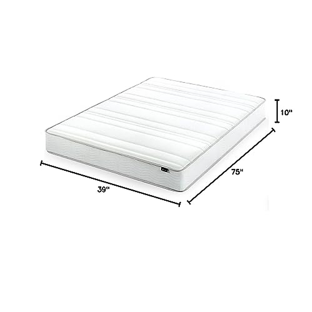 ZINUS 10 Inch Foam and Spring Mattress, Twin, CertiPUR-US Certified Foams, Mattress in A Box, White