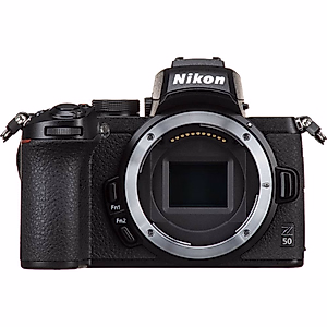 Nikon Z 50 Mirrorless Camera (Body Only) (1634) + 4K Monitor + FTZ Mount Adapter + Headphones + Mic + 3 x ENEL25 Battery + 2 x 64GB Cards + Case + Corel Software + More (International Model) (Renewed)