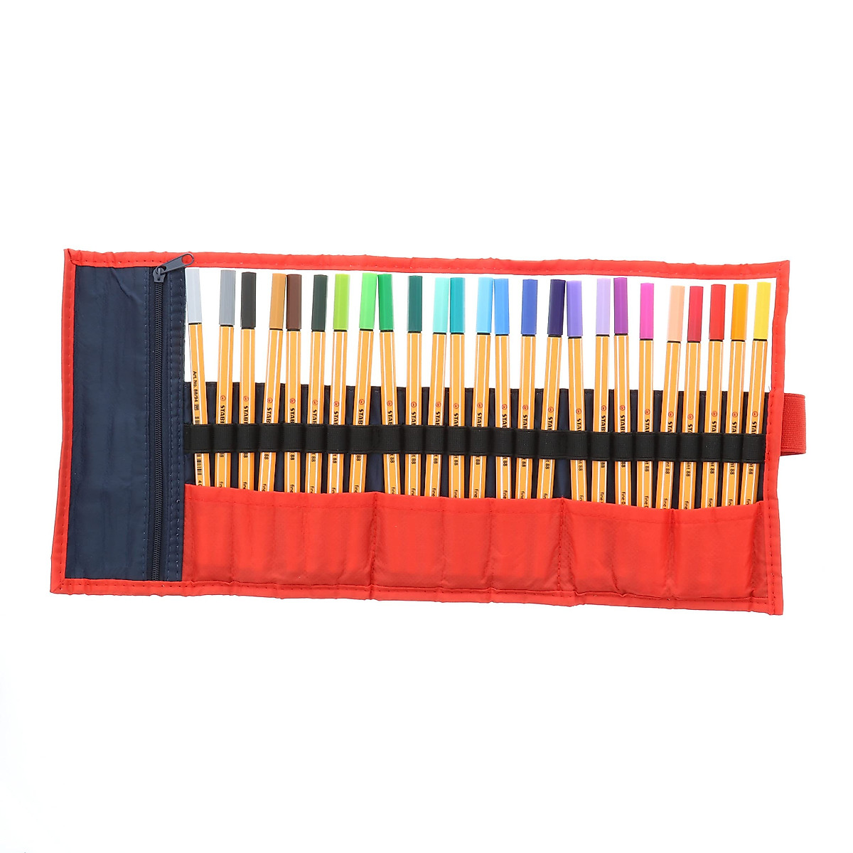 STABILO Point 88 Fineliner, Rollerset - Assorted Colours, Wallet of 25