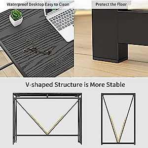NOBLEWELL HOME Folding Computer Desk, Black