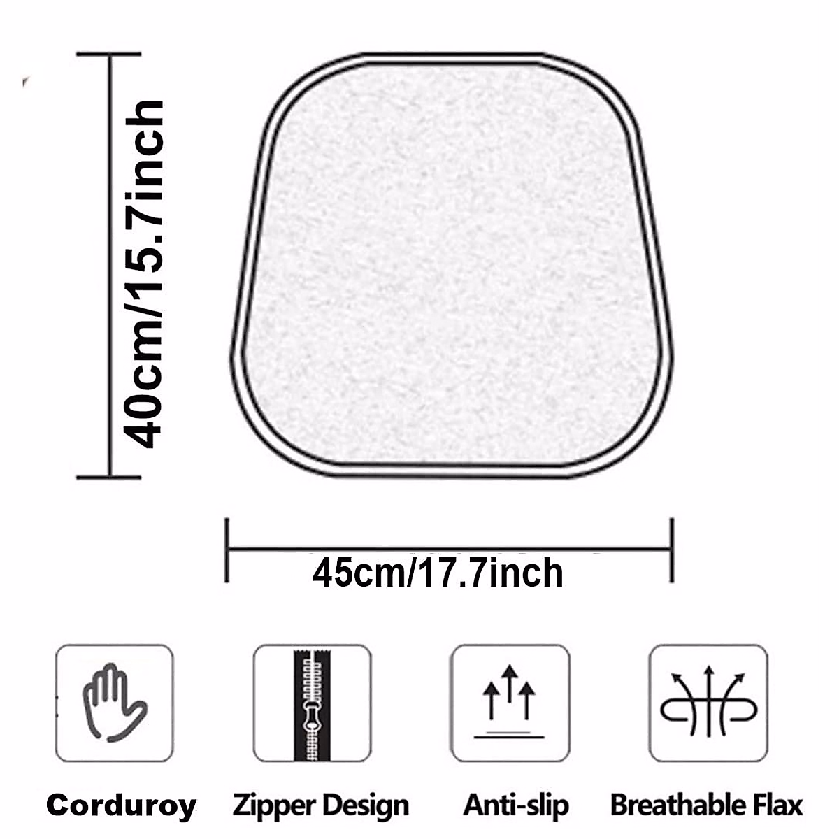 ETULLE 1/2/4 Packs Chair Cushion Solid Color Dining Chair Pad with Ties, Kitchen Non-Slip Chair Pad Soft Seat Cushion with Machine Washable Cover (Color : Coffee, Size : Set of 4)