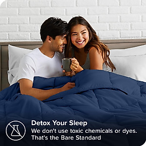 Bare Home Comforter Set - Ultra-Soft - Goose Down Alternative - Premium 1800 Series - All Season Warmth (Twin/Twin XL, Dark Blue)