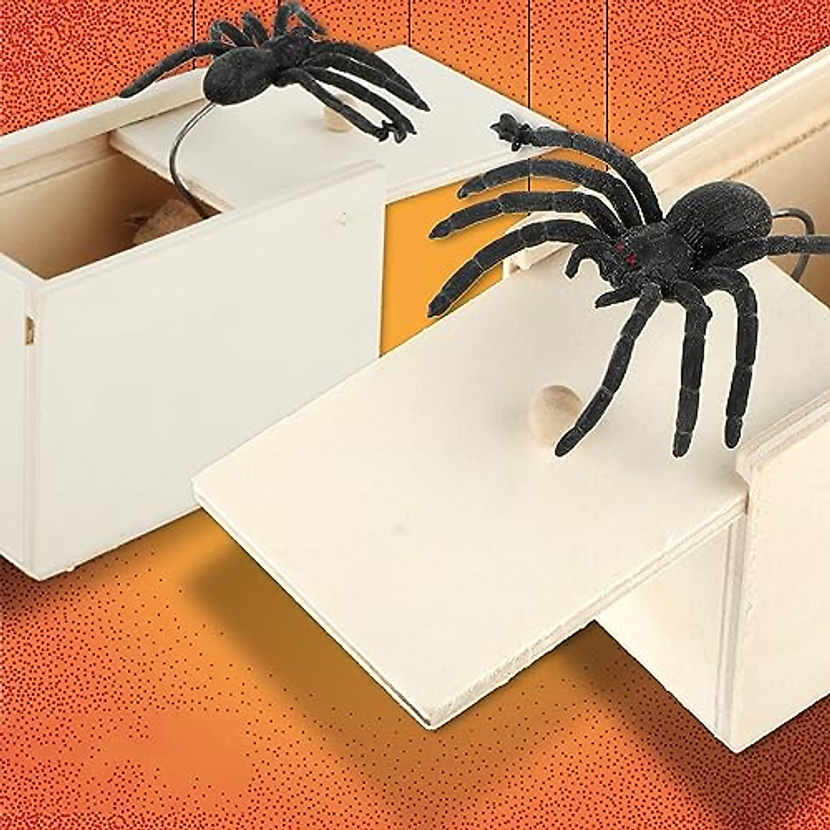 WLLHYF Original Spider Prank Box, Handcrafted Wooden Spider Money Surprise Box Halloween Pranks Stuff Toys for Adults Kids