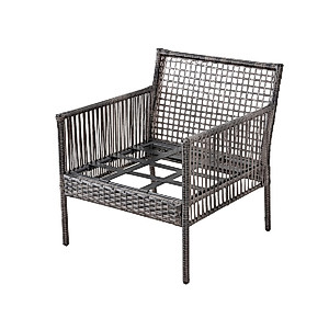 LOKATSE HOME Patio Wicker Chair Outdoor Rattan Furniture for Club Bar Dining Room Balcony Porch Garden, Beige