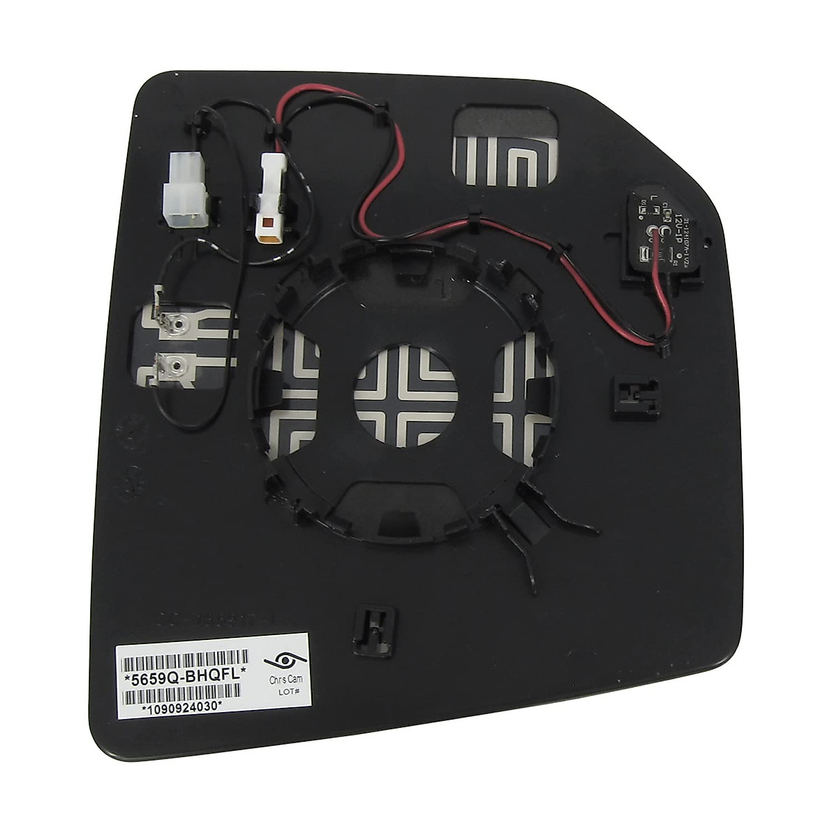 Driver Side Mirror Glass Assembly With Plastic Backing Plate Blind Spot Detection Heated Compatible with 2015-2020 Ford F150 Truck (BSD System Tow Mirror)