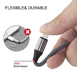 FEEL2NICE iPhone Charger Cable (3 Pack 10 Foot), [MFi Certified] 10 Feet Nylon Braided Lightning Cable, iPhone Charging Cord USB Cable Compatible with iPhone 11/Pro/X/Xs Max/XR/8 Plus /7 Plus/6/ iPad