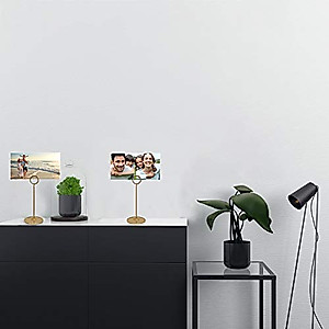 Urban Deco 16 Pieces Table Card Holder 8 inches Table Number Holders Place Steel Card Holders for Photos, Food Signs, Memo Notes, Weddings, Restaurants, Birthdays (Gold)