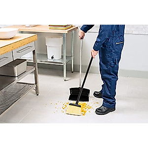 Carlisle FoodService Products CFS Duo-Sweep Plastic Large Debris Lobby Broom with Handle, 36 Inches, Natural, (Pack of 12)