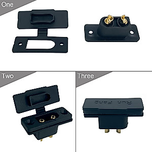 10Pcs Amass XT90E-M Battery Connector XT90E Male Plug Gold-Plated Connector with PVC Protective Sleeve Dust Cap for RC Aircraft Drone Accessories