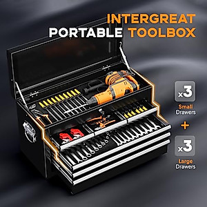 INTERGREAT Rolling Tool Chest with Wheels and 8 Drawers, Detachable Large Tool Cabinet with Lock for Garage, Locking Mechanic Tool Cart with Black Liner for Warehouse, Workshop, High Capacity