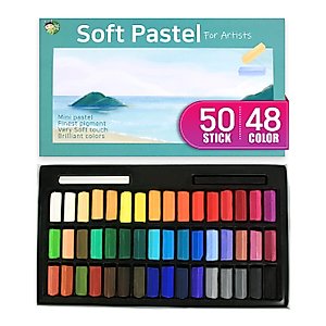 HA SHI Soft Chalk Pastels, 48 colors with additional 2pcs, Non Toxic Art Supplies, Drawing Media for Artist Stick Pastel for Professional, Kids, Beauty Nail Art, Pan Chalk Pastels