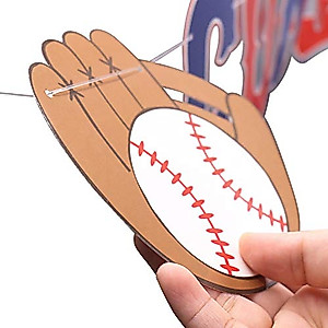 Kitticcino Baseball Theme Concessions Banner, Baseball Birthday Sports Party Supplies Decoration, Pre-strung party Decor