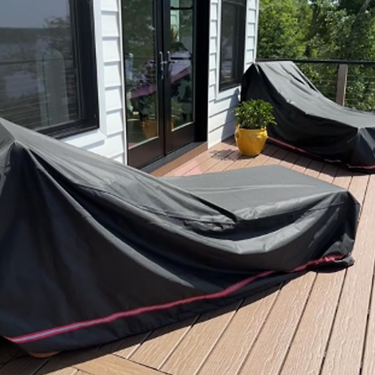 Turtle Life Patio Lounge Chair Cover Waterproof Heavy Duty Outdoor Chaise Lounge Covers with Upgrade Air Vent, 1 Pack - 82L x 32W x 32H inch, Black