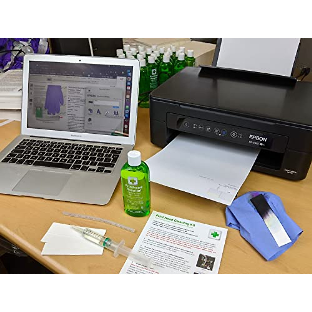 Printhead Hospital Printer Cleaning Kit for Epson Canon Brother and HP Printers - 500ml | Easy to use kit to Clear Printer nozzles