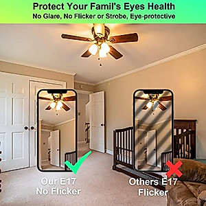 LED Microwave Light Bulb Over Stove Appliance 8206232A 40W Incandescent Equivalent, E17 LED Bulb Dimmable for Refrigerator, Range Hood, 3W 380LM Warm White 3000K, T7 Intermediate Base, Pack of 2