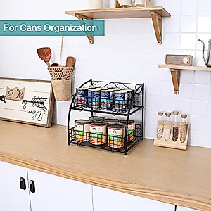 Fruit Basket for Kitchen, Fruit and Vegetable Storage Bowl Stand with Quality Metal Frame, Detachable, Large Capacity, 2 Tier Wire Produce Basket Fruit Holder for Kitchen Countertop Dining Table