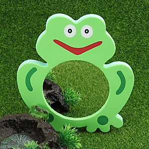 Kisangel Kid Bath Toys 1Pc Unbreakable Mirror EVA Baby Mirror Bath Bathing Play Water Toy Shower Toy for Children Kids Foam Bath Toys Baby Mirror ( Green Frogs Toddler Bath Toys