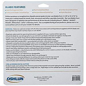Oshlun SBF-080048 8-Inch 48 Tooth TCG Saw Blade with 5/8-Inch Arbor (Diamond Knockout) for Mild Steel and Ferrous Metals