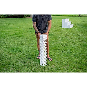 Vita Classic 33 inch x 33 inch Tiered Cascading Keyhole Garden with Composting Basket, White Vinyl, PVC, BPA and Pthalate Free, VT17109