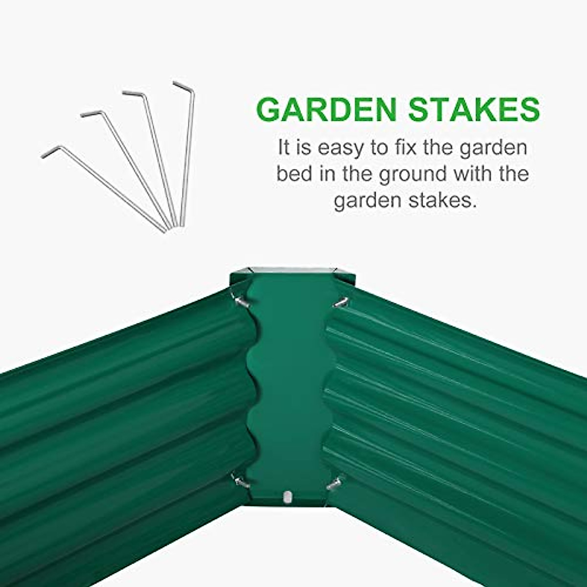 GROWNEER 4 x 3 x 1 Feet Green Metal Raised Garden Bed with 4 Pcs Garden Stakes, 1 Pair of Gloves and 15 Pcs Plant Labels, Elevated Planter Box for Vegetables, Fruits, Flowers, Herbs