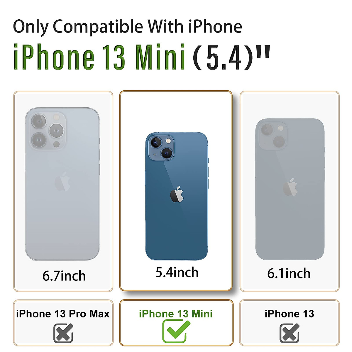 Buleens Astronaut iPhone 13 Mini Case, Clear with Glitter & Spaceman Stand, Purple