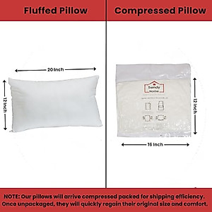 Trendy Home 12x20 Throw Pillow Insert (pack of 2, White), Bed and Couch Pillows Stuffer Hypoallergenic, Lumbar Support Decorative Home Outdoor Pillow Filler (Non Woven, 2 Pack)