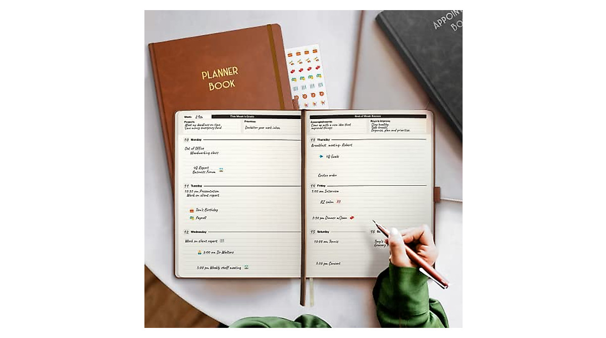 Dunwell Large Undated Planner Book - 8.5x11 Hardcover