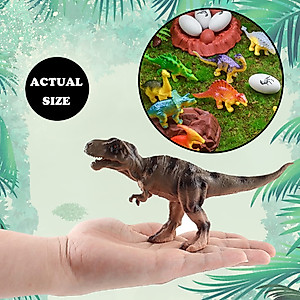 46 PCS Dinosaur Toy Model Trees Set Dinosaur Cake Toppers Dinosaur Figures Cake Decoration for Boy Girl Birthday Baby Shower Theme Party Favors Supplies