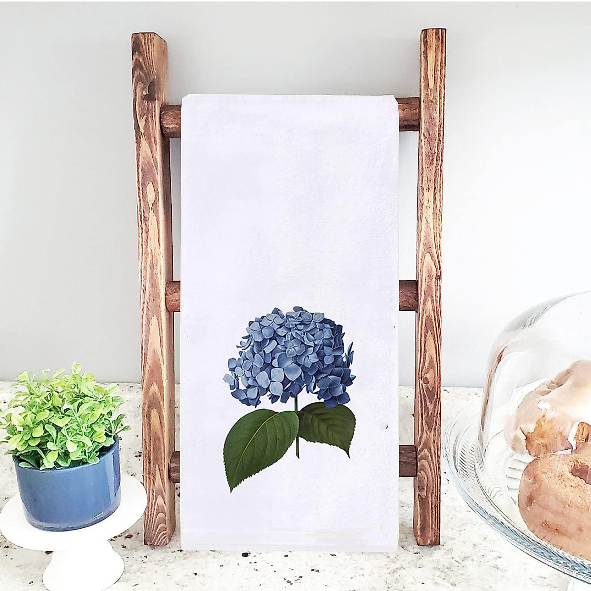 Watercolor Hydrangea Purple Lilacs Kitchen Dish Towel 18 x 28 Inch, Seasonal Spring Summer Flower Towels Dish Cloth for Cooking Baking Set of 2