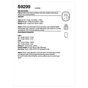 Simplicity Baby Changing Pad, Seat Cover, and Diaper Bag Packet, Code 9299 Sewing Pattern, One Size, White