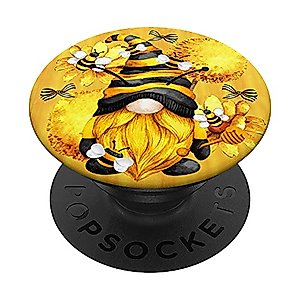 Honey Bee Gnomie For Beekeeper & Summer - Yellow Gnome PopSockets Swappable PopGrip