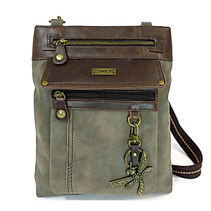 Chala Gemini Vegan Leather Crossbody Bag "Dragonfly" Stone Gray