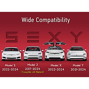 LunaBox Seat Back Protector Designed for Tesla Model Y/3 - Wear Resistant Seat Protector, Seat Back Kick Mats with Bigger Organizer Pocket - 2 PCS (Black)