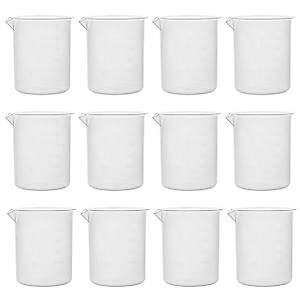 EISCO 12PK Beakers, 500mL - Premium Polypropylene - 10mL Raised Graduations, Tapered Spout