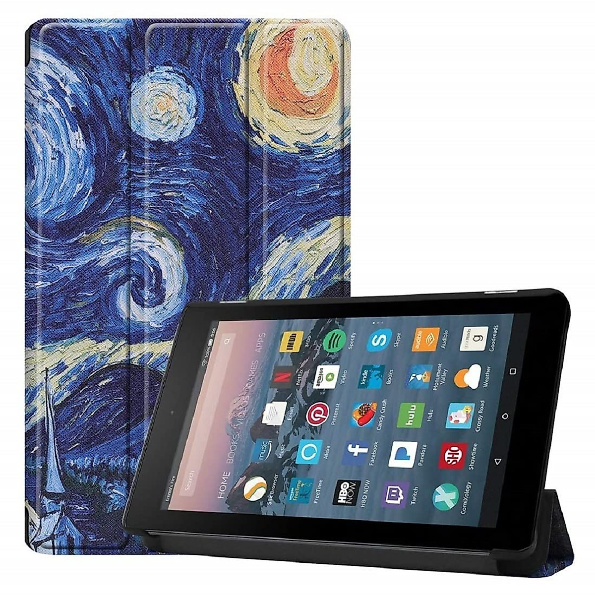 Boskin for Kindle Fire HD 10 case/HD 10 Plus case 2021 Released 11th Generation,PU Leather Smart Cover with Auto Wake/Sleep (Starry)