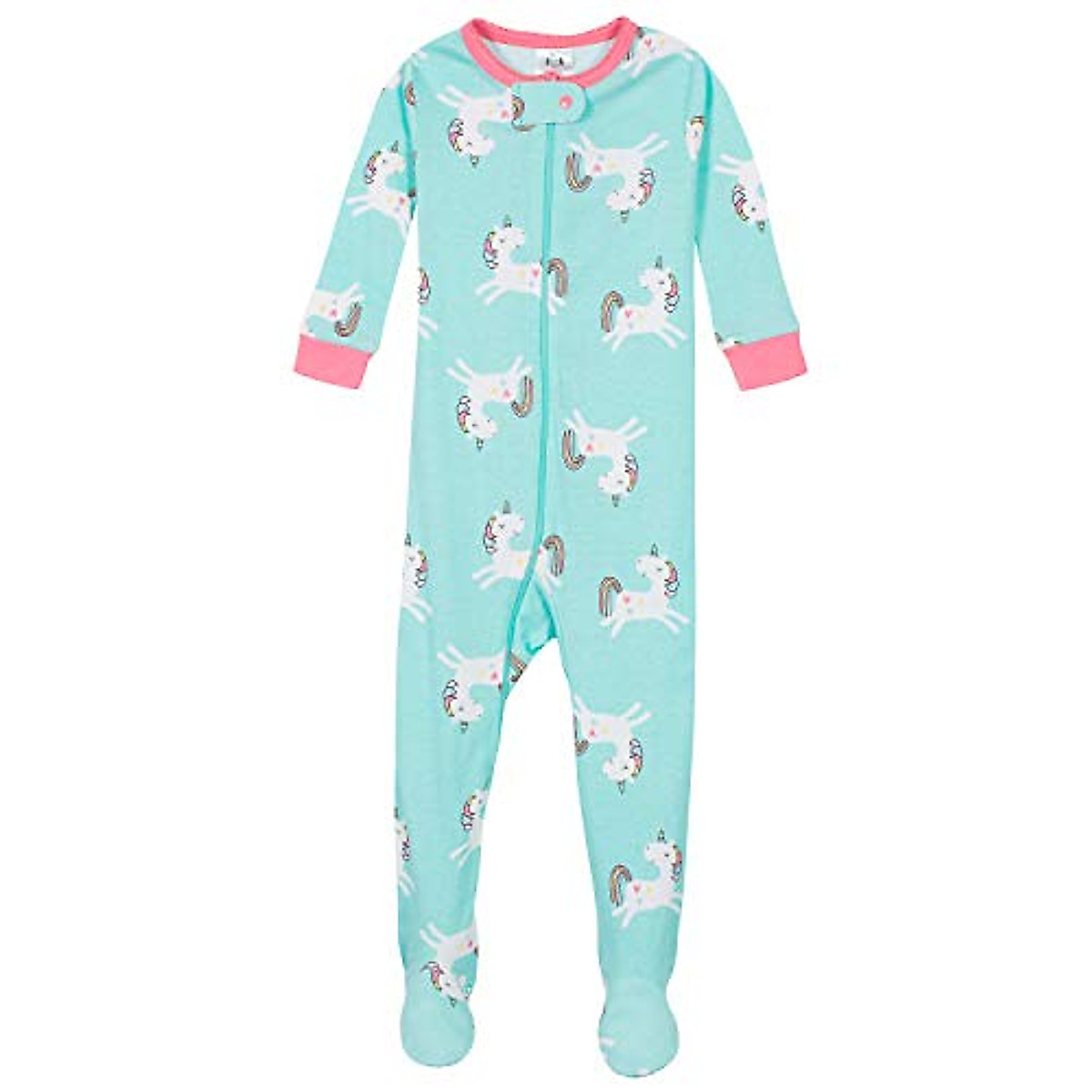 Gerber Baby Girls' 2-Pack Footed Pajamas, Unicorns Pink, 18 Months