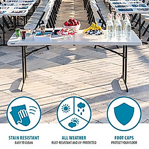 Lifetime 80382 Commercial Fold-In-Half Table, 6-foot, Almond