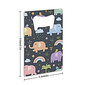 Funny Elephants Credit Card Bottle Opener Stainless Steel Flat Beer Wine Bottle Opener for Party Wedding Favor
