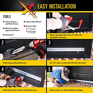 Xcluder 36" Versa-Line Rodent Proof Door Sweep, Mill Aluminum Finish – Seals Out Rodents and Pests, Easy to Install, Maximum Adjustability; Under-Door Seal; Rodent Proof