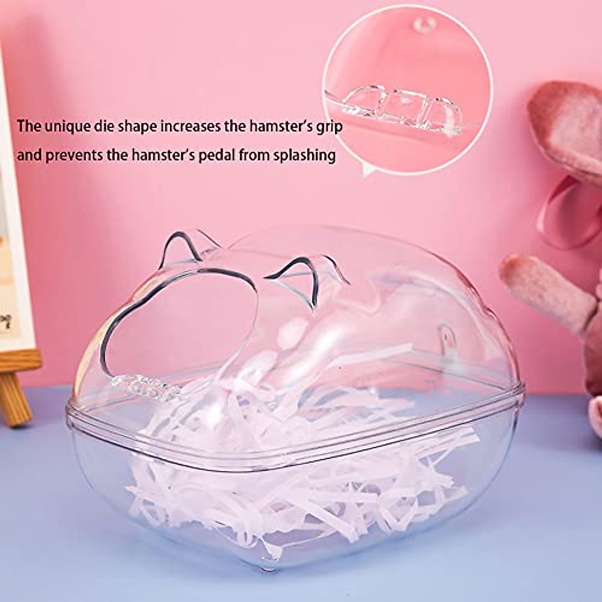 Generic Hamster Bathtub Sand House Small Animal Bath Transparent Container Box (M)