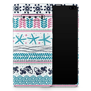 DesignSkinz Jumping Fish Repeating Pattern Protective Vinyl Decal Wrap Skin Cover Compatible with The Samsung Galaxy S20 (Screen Trim & Back Glass Skin)