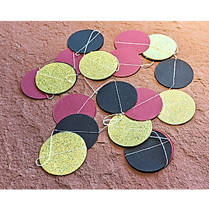 Graduation Decorations Maroon Gold 2024/Burgundy Gold Black Graduation Party Decorations Utah/Wizard Party Decorations Burgundy Birthday Decorations/Burgundy Gold Paper Garlands