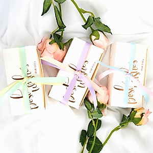 DINDOSAL Pastel Ribbon Assortment - 3/8" Double Face Satin Ribbon, 6 Rolls, 60 Yards for Gift Wrapping, Wedding Party Decorations