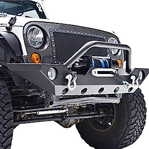 Paramount Automotive Restyling 51-0328 07-16 Front Black Bumper with OE Fog Light Port (Jeep Wrangler JK Sport)