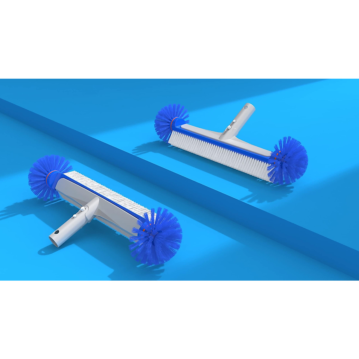 Cheerclean Pool Brush, Hemispherical Bristles, Pool Cleaning Brush Head, Pool Wall Brush with Aluminum Handle Pool Brushes for Cleaning Pool Walls