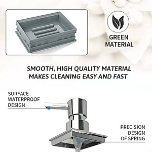 Bathroom Accessories Set 5 - Soap Dispenser, Toothbrush Holder, Bathroom Tumbler, Toilet Brush, Soap Dish, Housewarming Gift Set, New Apartment Essentials-Grey