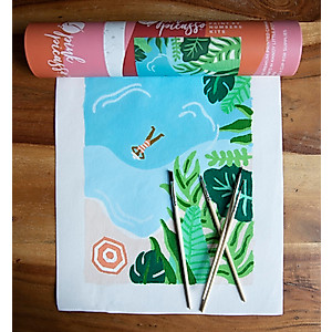 Pink Picasso Kits Mid Century Modern Paint by Number for Kids Ages 8-12 | DIY Beginners Kids Craft Kit Acrylic Paint Canvas Painting as Seen On Shark Tank | (Tropic Like It's Hot) 8x10-Paint Kit Set