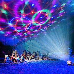 Disco Ball Light Portable Bluetooth DJ Strobe Lights with Remote Control Sound Activated Party Lights for Dance Parties Birthdays Room Decoration Lights X’mas (Classic)